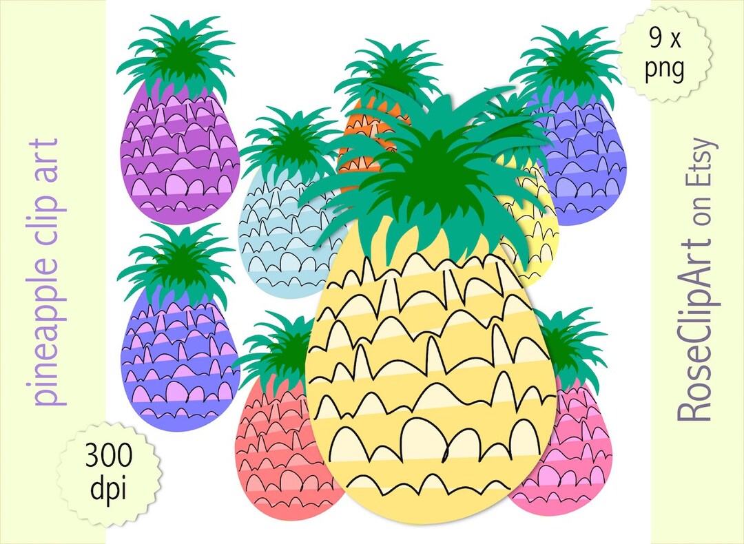Pineapple Clipart - Instant Download - Commercial Use Allowed ...