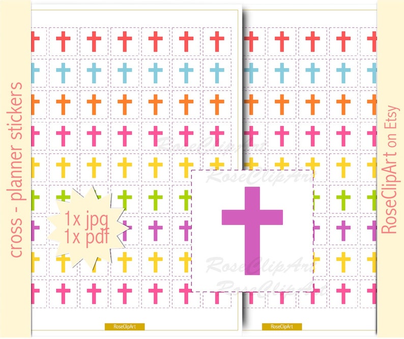 Cross Planner Stickers Instant Download Printable Cross Planner ...