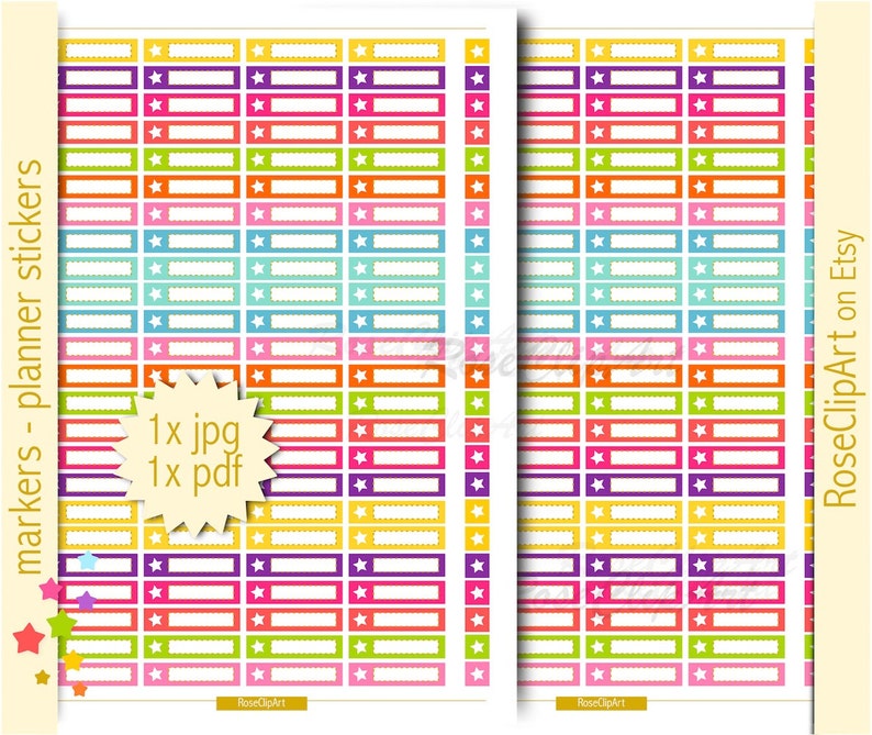 Printable Markers - Instant Download - Check-list Planner Stickers ...