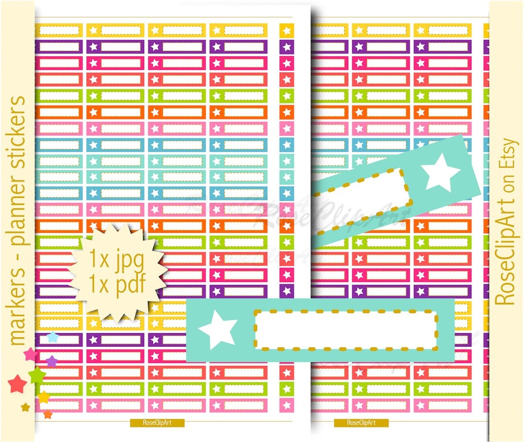 Printable Markers - Instant Download - Check-list Planner Stickers ...