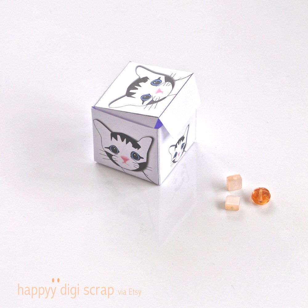 Cat Box Template - Instant Download - Printable Box Template - Gift for ...