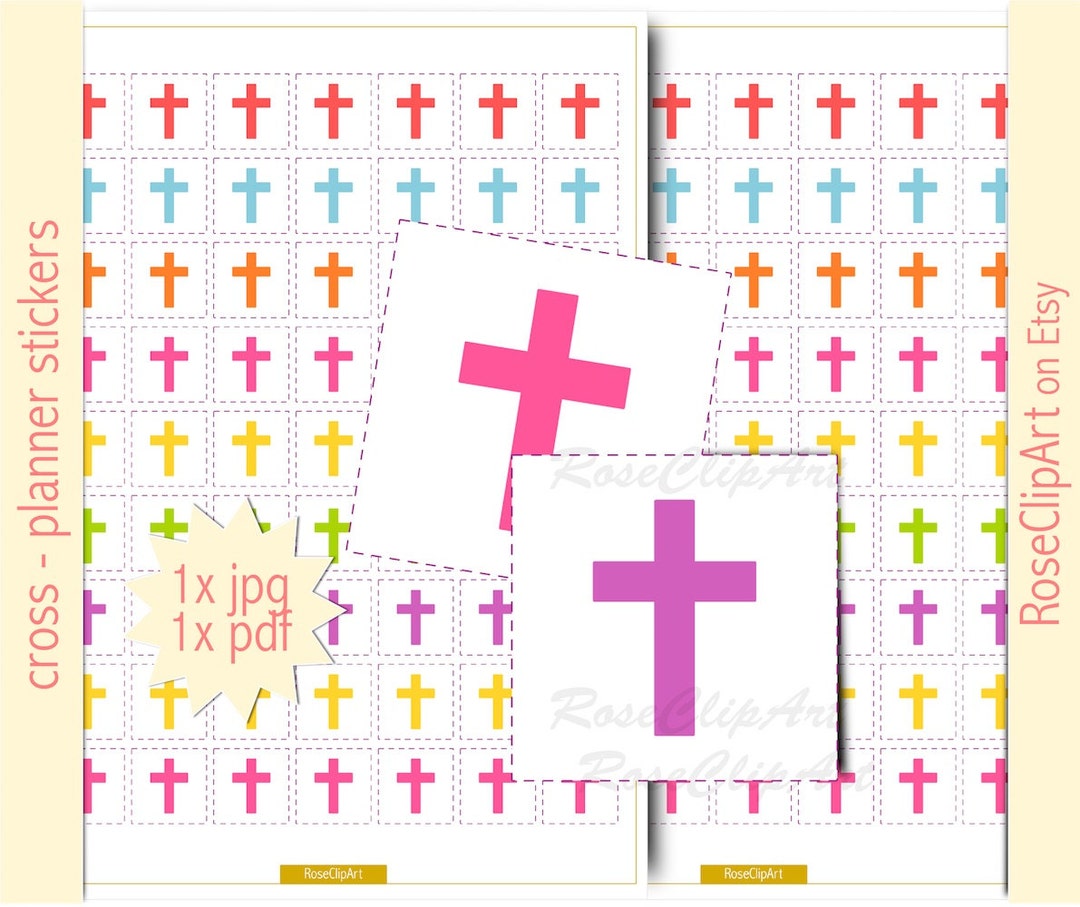 Cross Planner Stickers - Instant Download - Printable Cross Planner ...