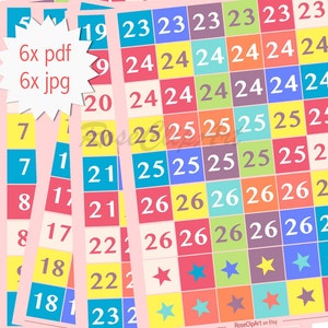 Printable Numbers 1-26 - Instant Download - 6x Planner Stickers ...