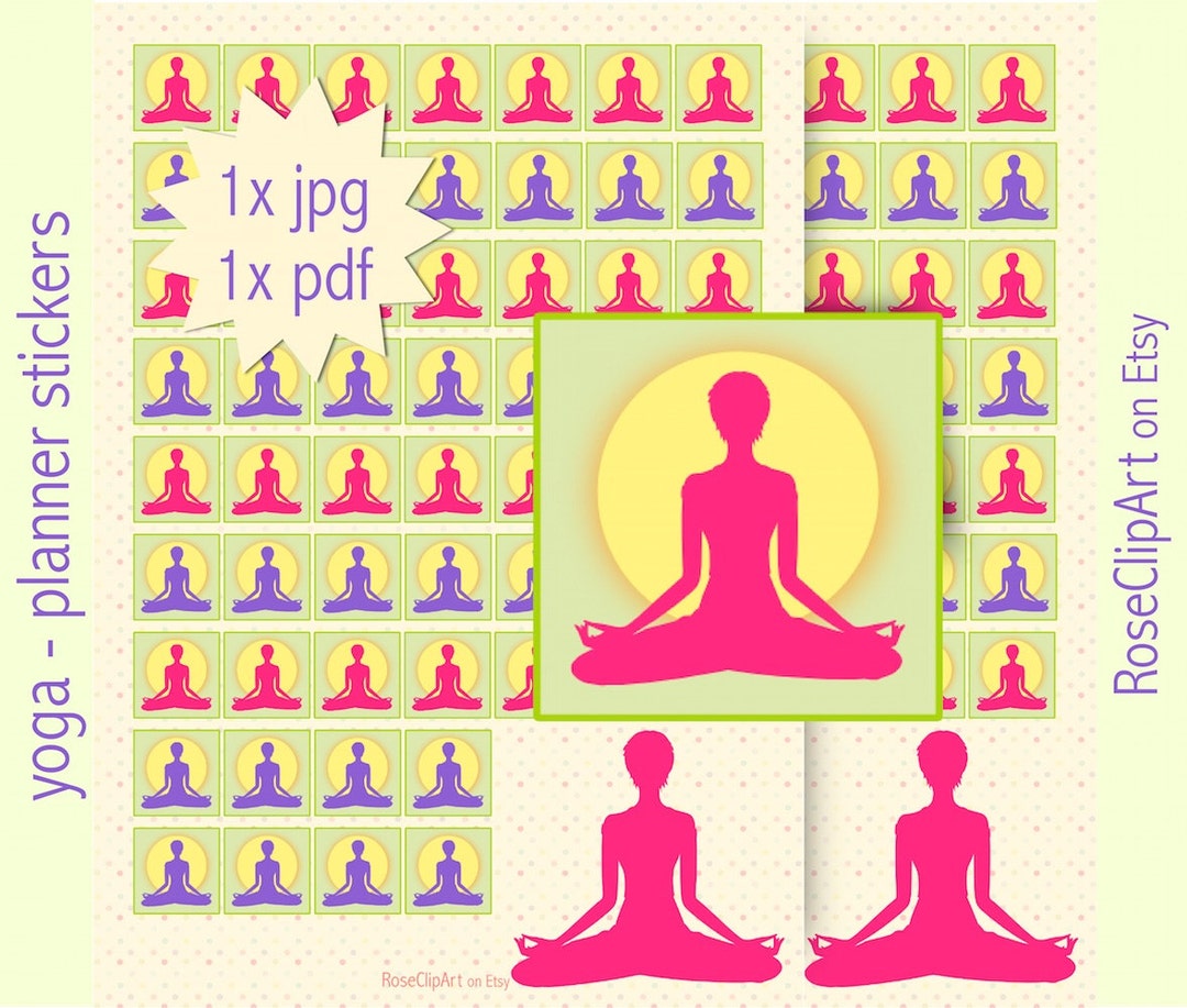 Yoga Planner Stickers Mediation - Instant Download - Printable Yoga ...