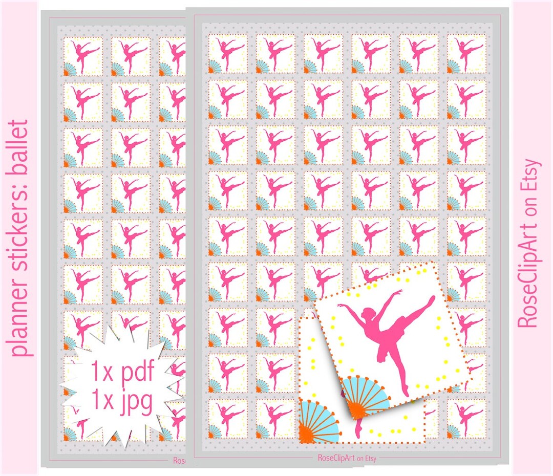 Ballet Planner Stickers - Instant Download - Printable Ballet Stickers ...