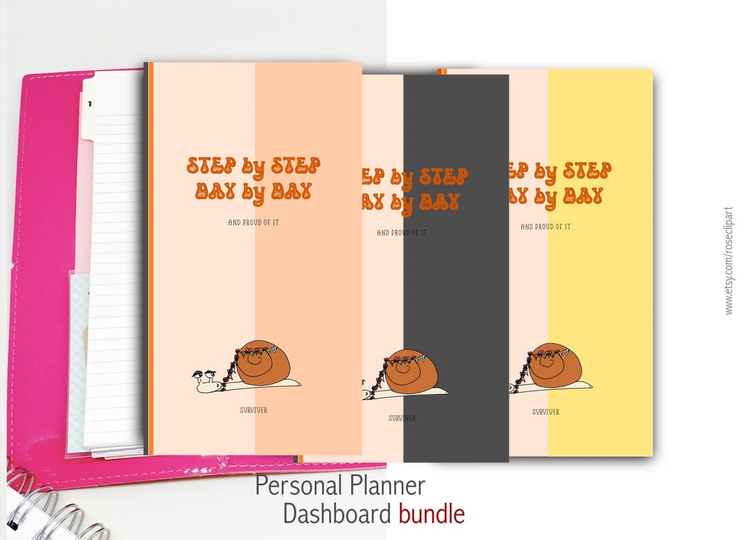 Step by Step Dashboard Printable - Motivational Day by Day - Cute Snail ...