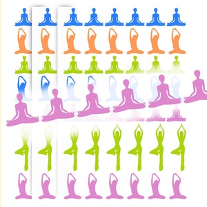 Digital Yoga Collage Sheet - Instant Download - Yoga Borders - Yoga ...