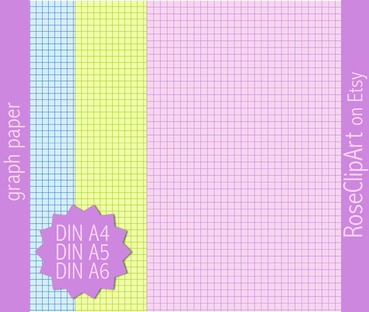 Purple Graph Paper - Instant Download - Printable Lilac Blue Green ...