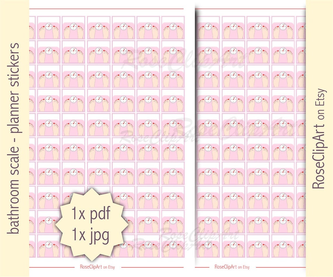 Bathroom Scale Stickers Instant Download Printable Weighing Scale ...