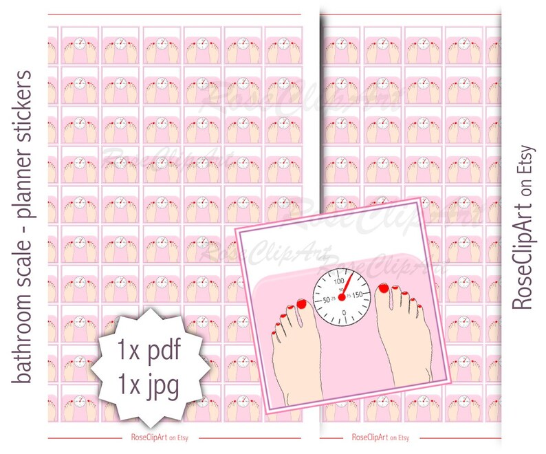 Bathroom Scale Stickers Instant Download Printable Weighing Scale ...