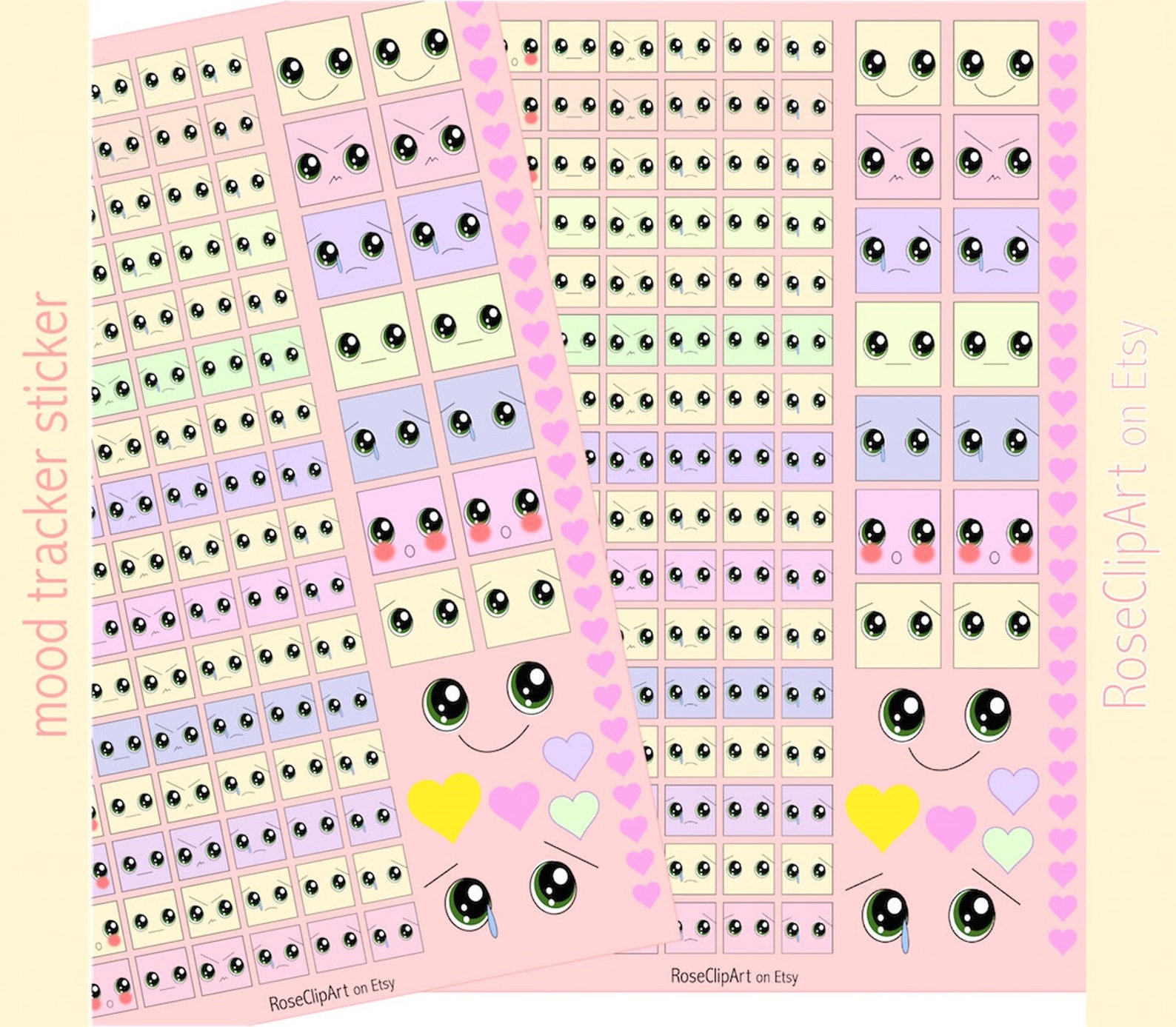 Mood Tracker Stickers Instant Download Printable Mood Stickers Kawaii ...