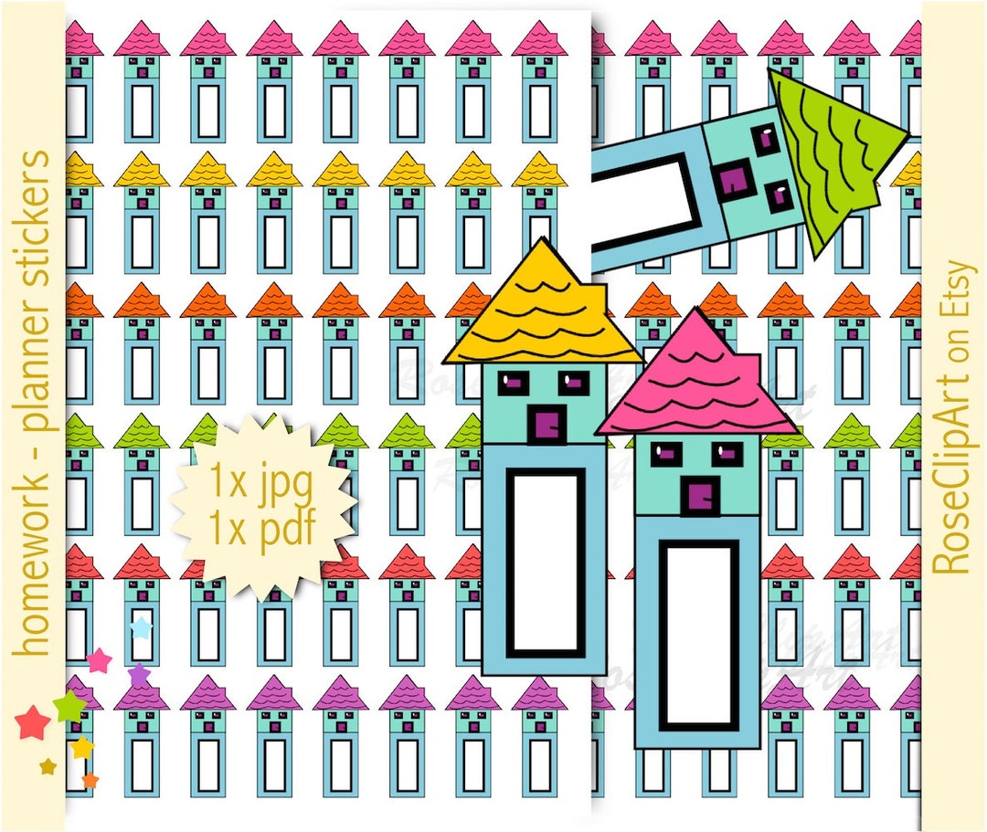 Homework stickers instant download printable homework - Etsy España