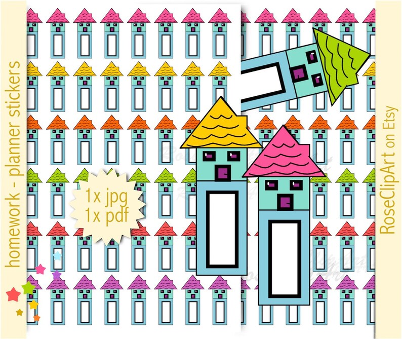 Homework stickers instant download printable homework - Etsy España