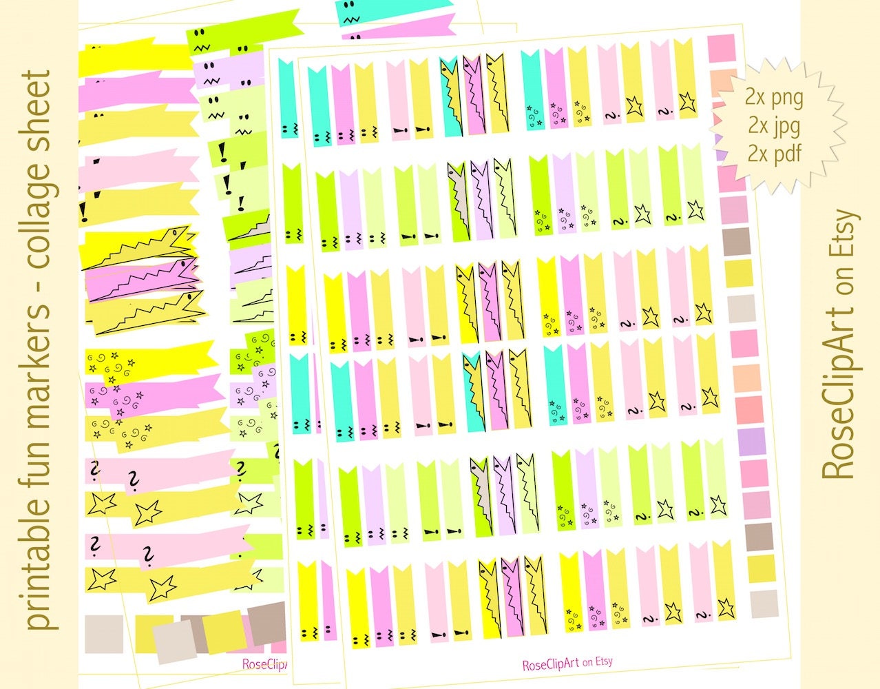 Printable Fun Markers Instant Download Page Markers - Etsy