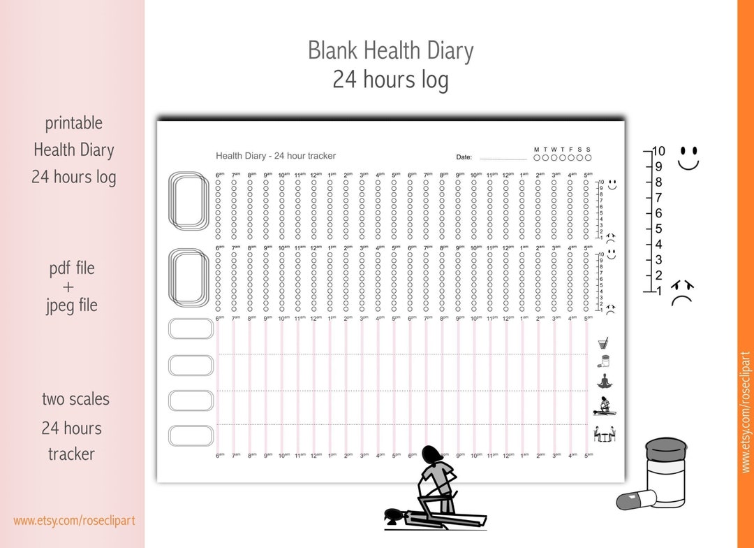 Chronic Illness 24 Hour Log - Symptoms and Trigger Charts Scales ...