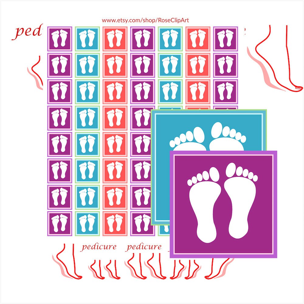 Pedicure Stickers Instant Download Printable Foot Planner Stickers ...