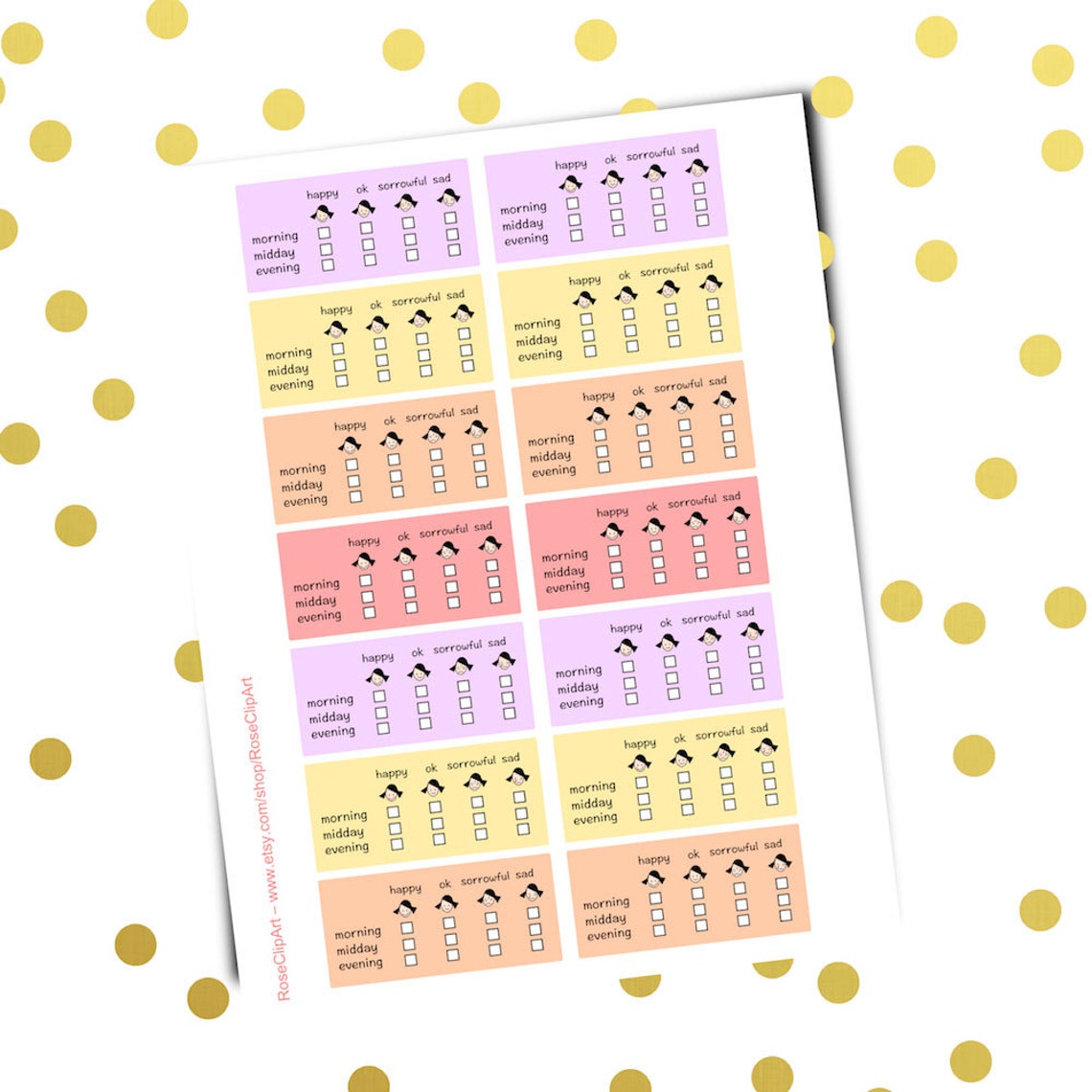 Mood Tracker Stickers Instant Download Printable Mood Planner Stickers ...