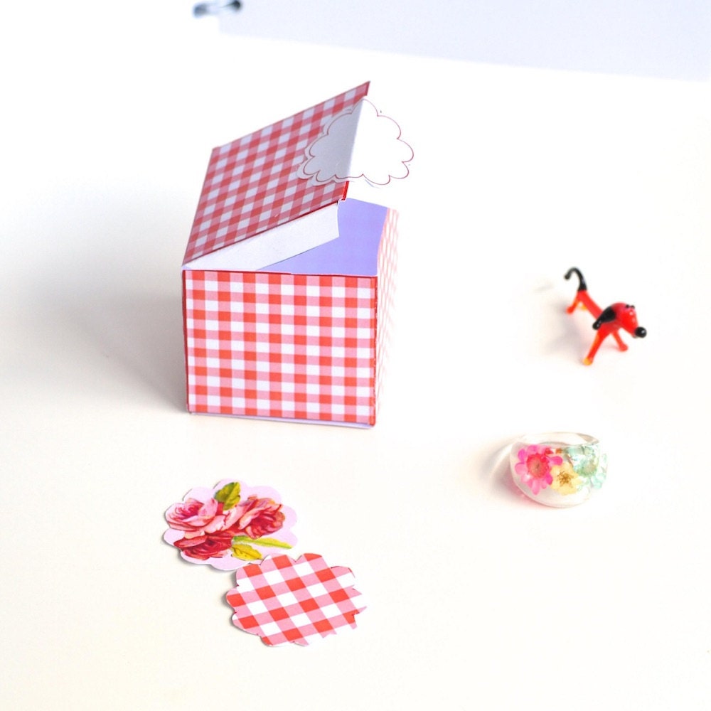 Printable Gingham Gift Box - Instant Download - Last Minute Party Gift ...