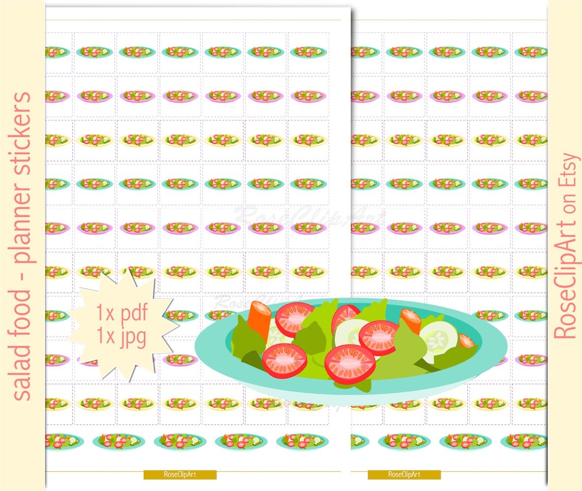 Salad Food Stickers Instant Download Printable Planner - Etsy