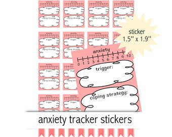 Anxiety Tracker Stickers Instant Download Printable | Etsy