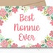 Best Nonnie Ever Mother's Day / Birthday / Any Occasion 5x7 PRINTED ...