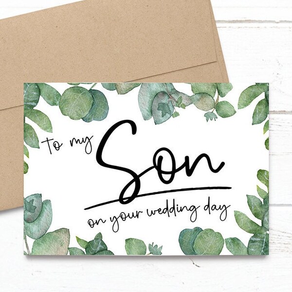 Card to Son on His Wedding Day - Etsy