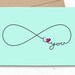 PRINTED I Love You Infinity - 5x7 Greeting Card - Cute Anniversary ...