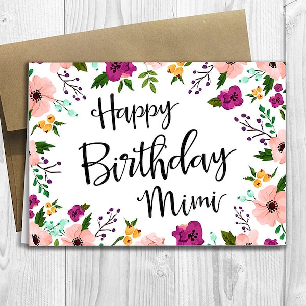 Mimi Birthday Card Printable - Etsy