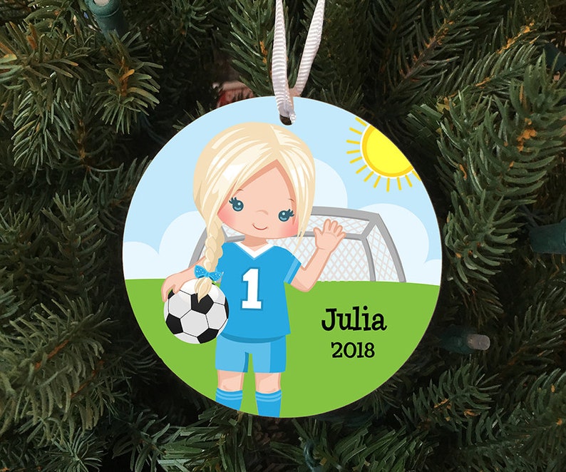 Personalized Girls Soccer Ornament Keepsake Custom Made to | Etsy