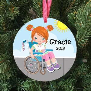 Personalized Girl in Wheelchair Ornament Keepsake - Custom Made to ...