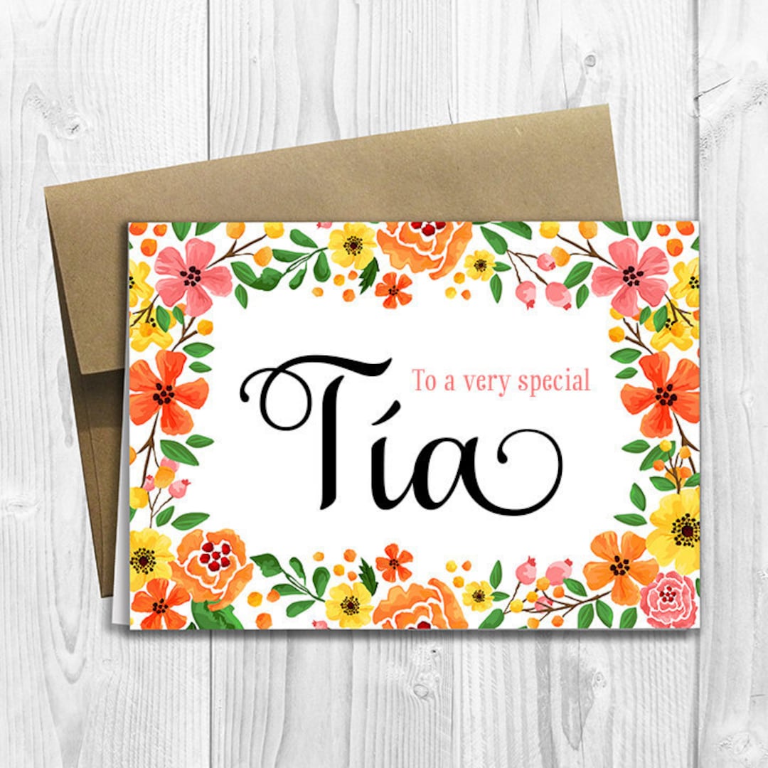 To a Very Special Tia / Tía - Mother's Day / Birthday / Any Occasion ...