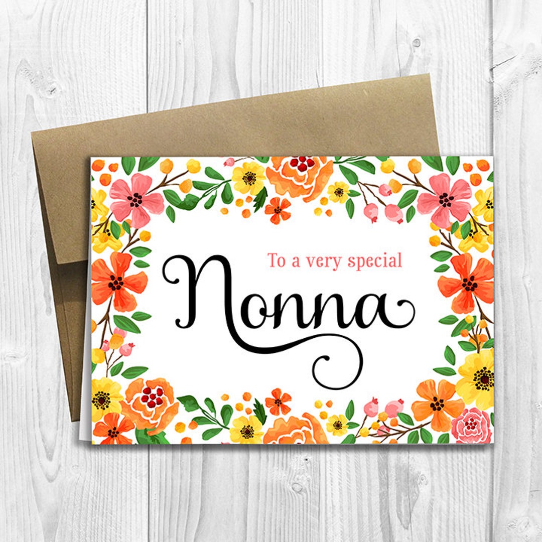 To a Very Special Nonna - Mother's Day / Birthday / Any Occasion - 5x7 ...
