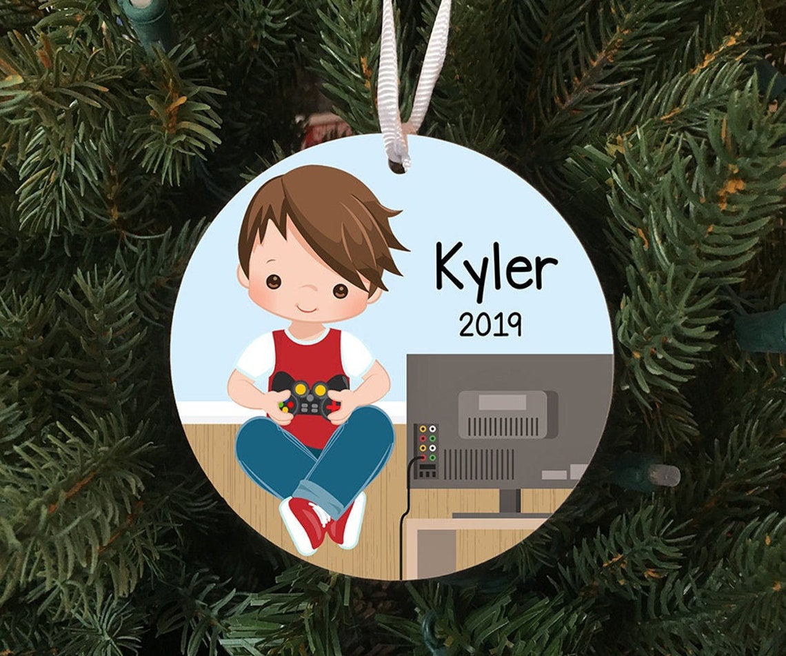 Personalized Boy With Video Game Remote Ornament Keepsake - Etsy