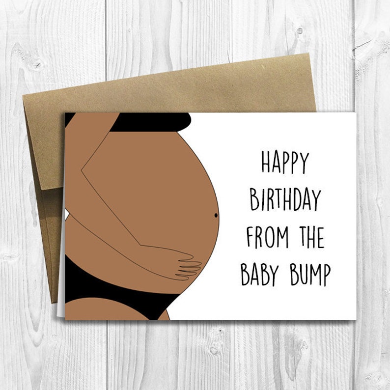 PRINTED Happy Birthday From the Baby Bump 5x7 Greeting Card | Etsy