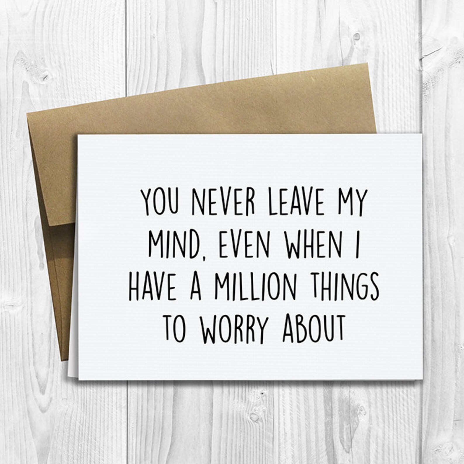 PRINTED You Never Leave My Mind 5x7 Greeting Card Cute - Etsy