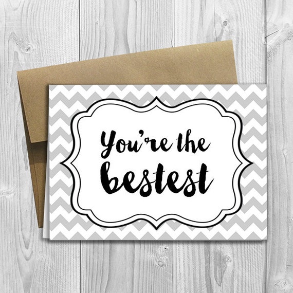 PRINTED You're the Bestest 5x7 Greeting Card Cute | Etsy