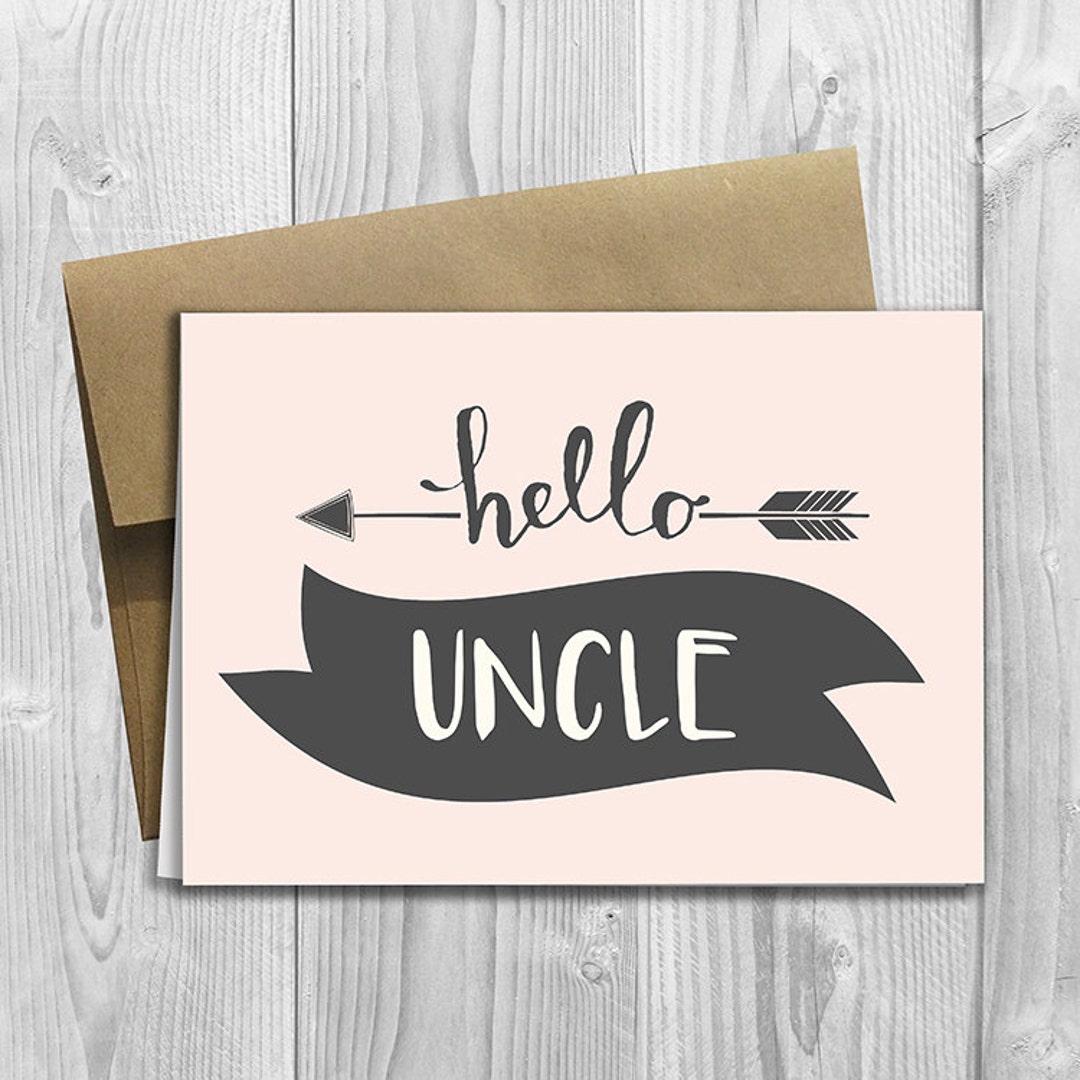 PRINTED CUSTOM Hello Uncle Pregnancy Announcement 5x7 Greeting Card - Etsy