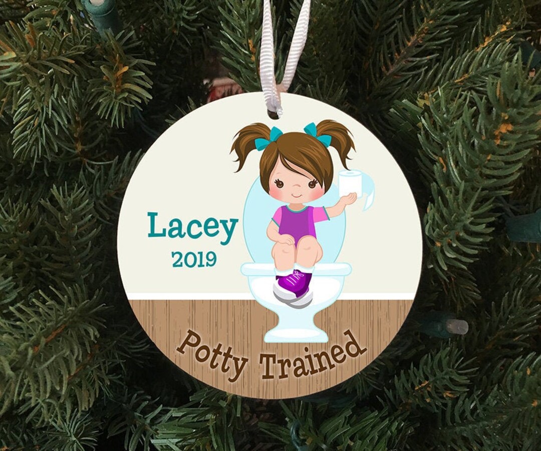 Personalized Girls Potty Trained Ornament Keepsake Custom Made to Order ...