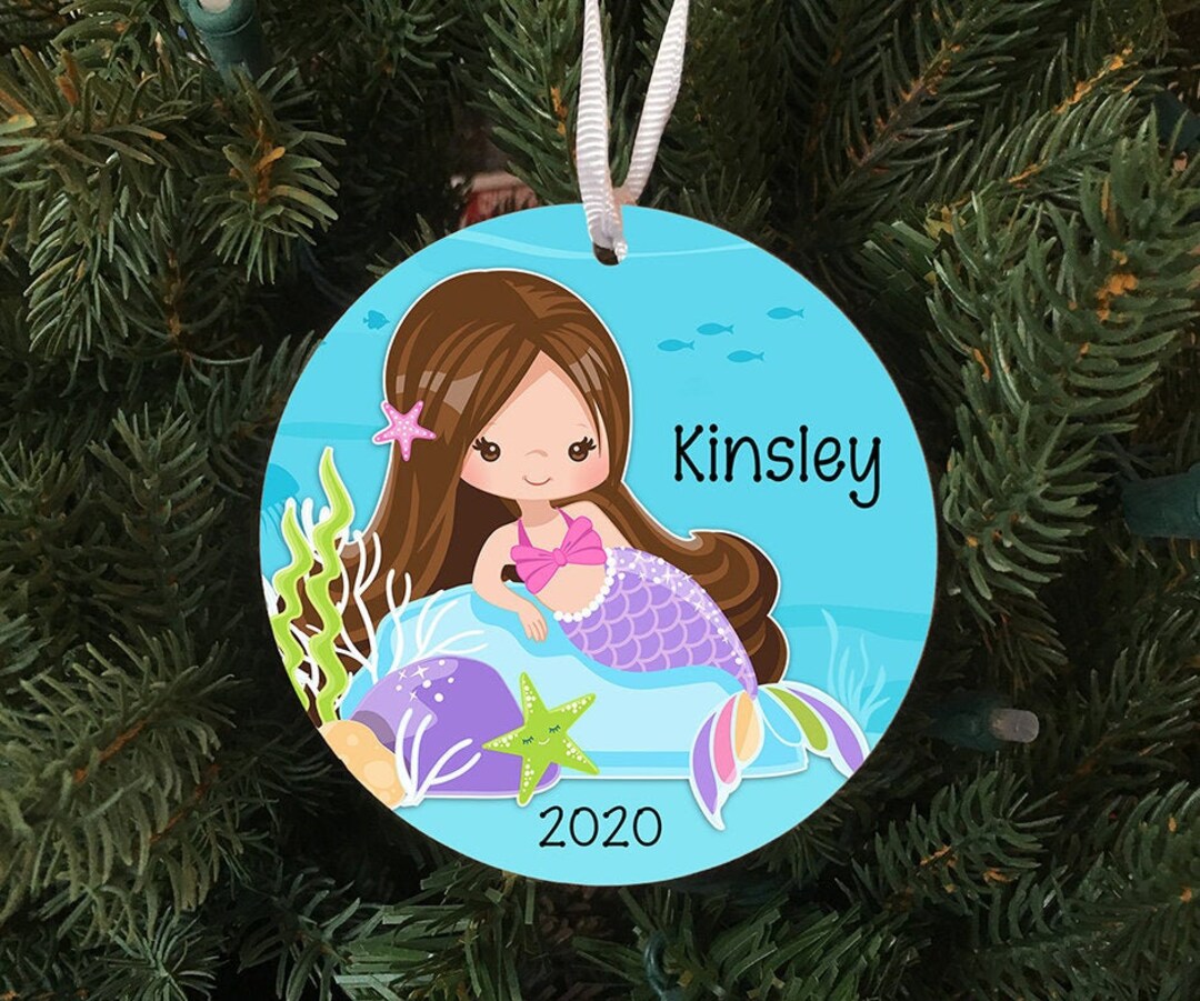 Personalized Underwater Mermaid on Rock Ornament Keepsake - Custom Made ...