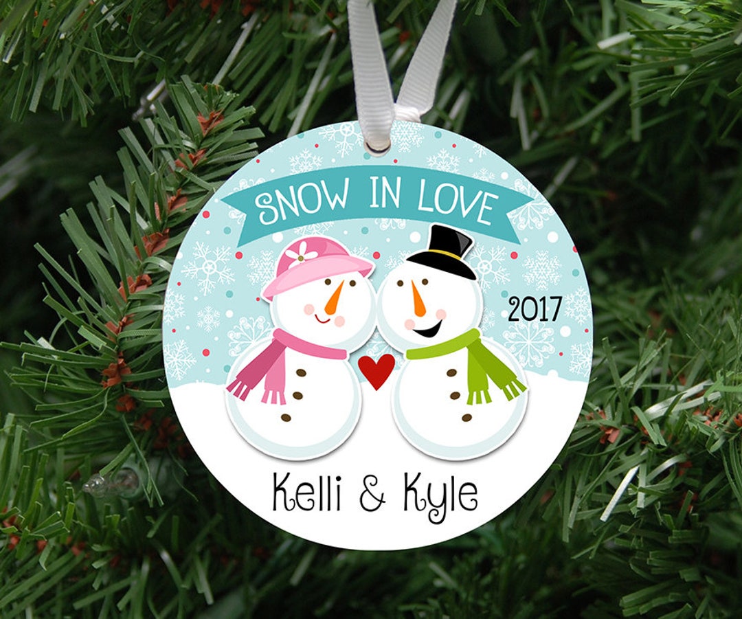 Personalized Snowmen - Snow in Love Ornament Keepsake - Custom Made to ...