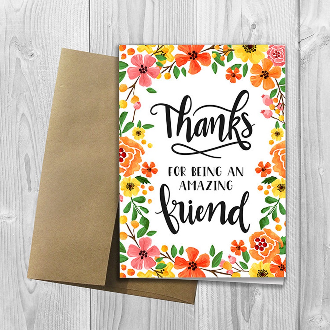Thanks for Being an Amazing Friend - PRINTED 5x7 Greeting Card - Spring ...