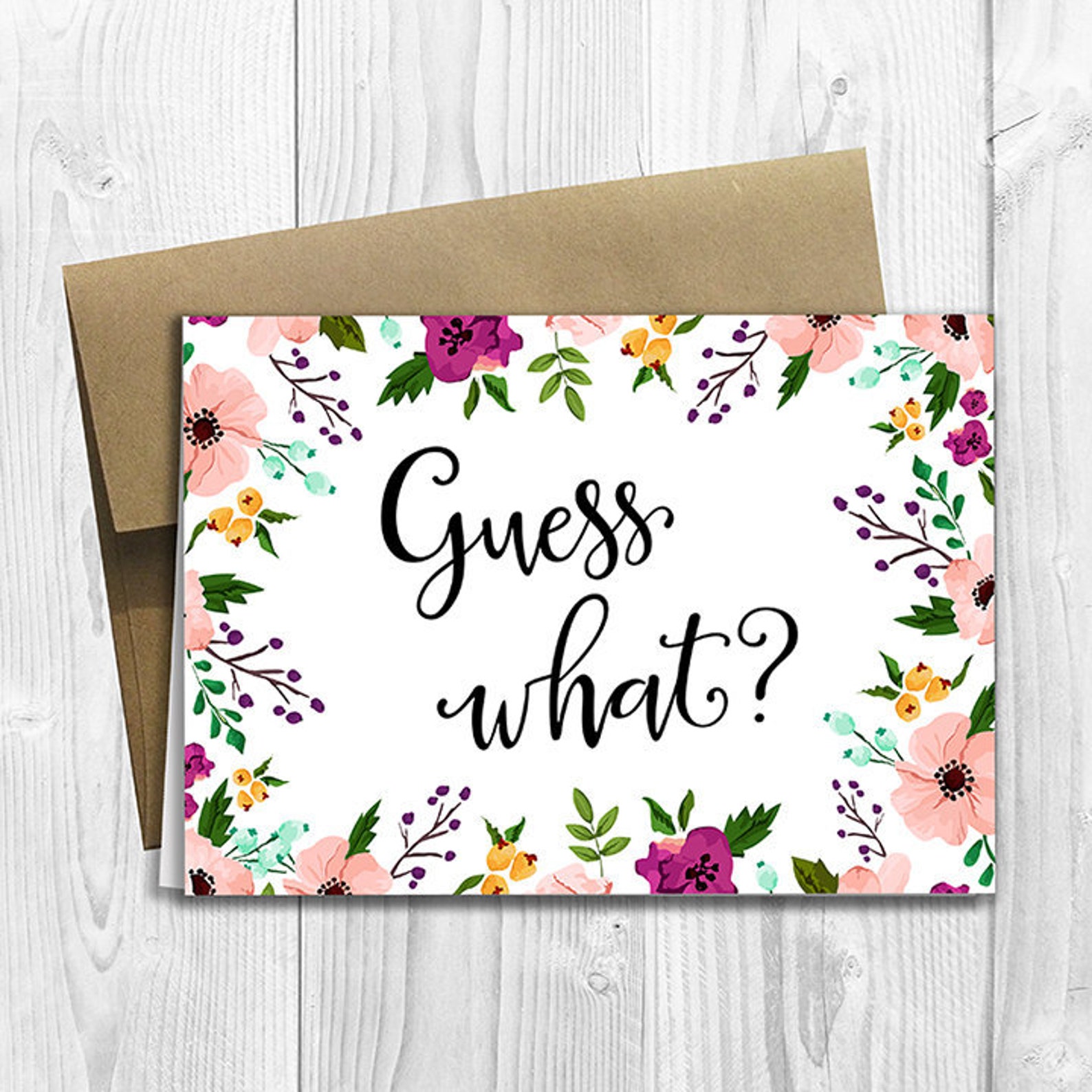 PRINTED CUSTOM Guess What Surprise Pregnancy Announcement - Etsy