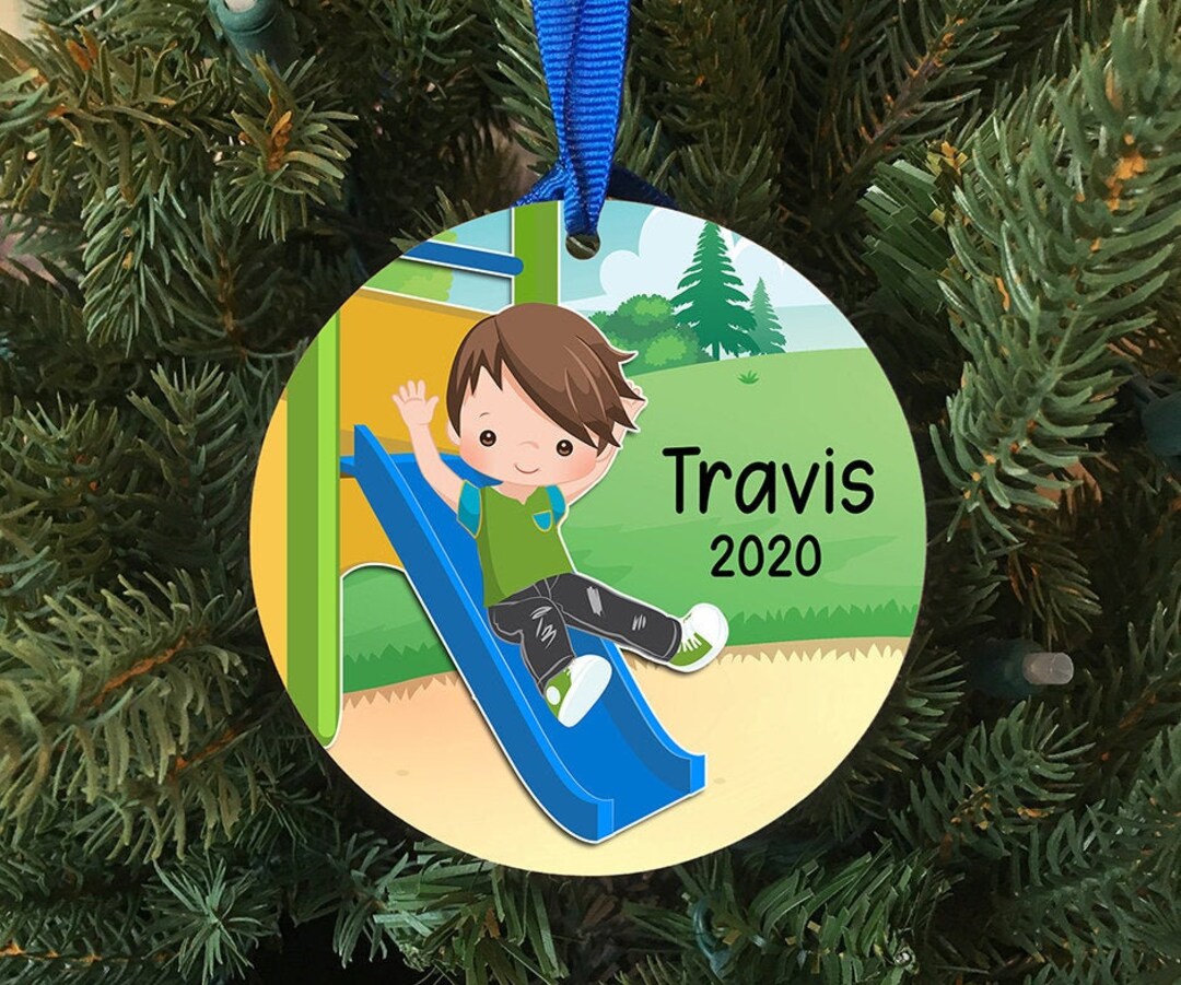 Personalized Boy on Slide Ornament Keepsake - Custom Made to Order ...