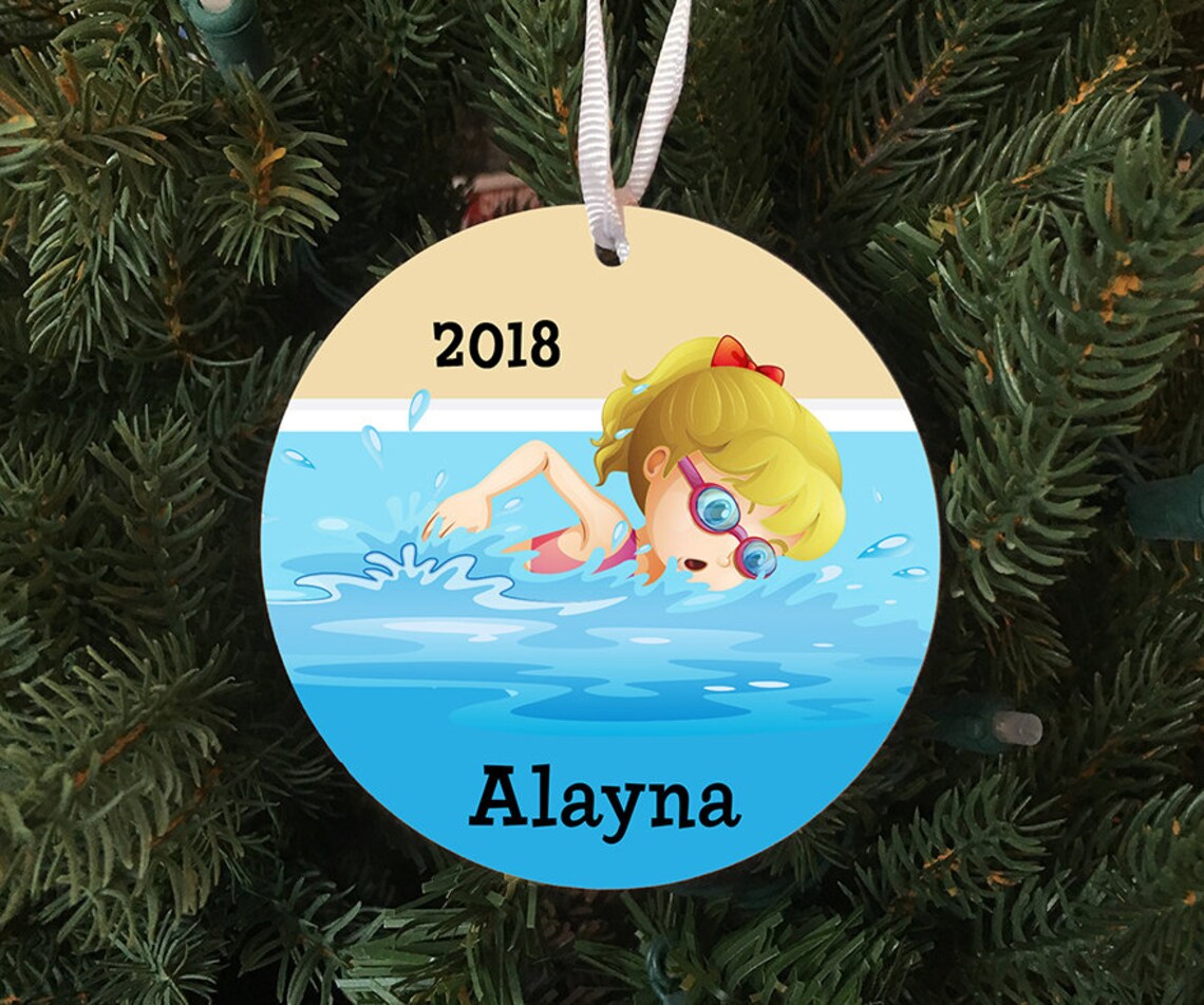 Personalized Girls Swimming Ornament Keepsake Custom Made to | Etsy