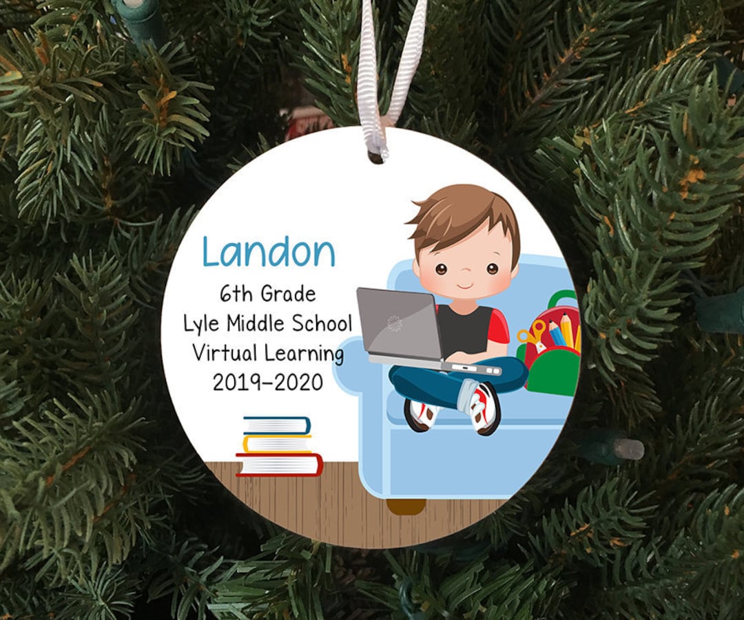 Personalized School Year & Grade boy Distance at Home Learning Virtual ...
