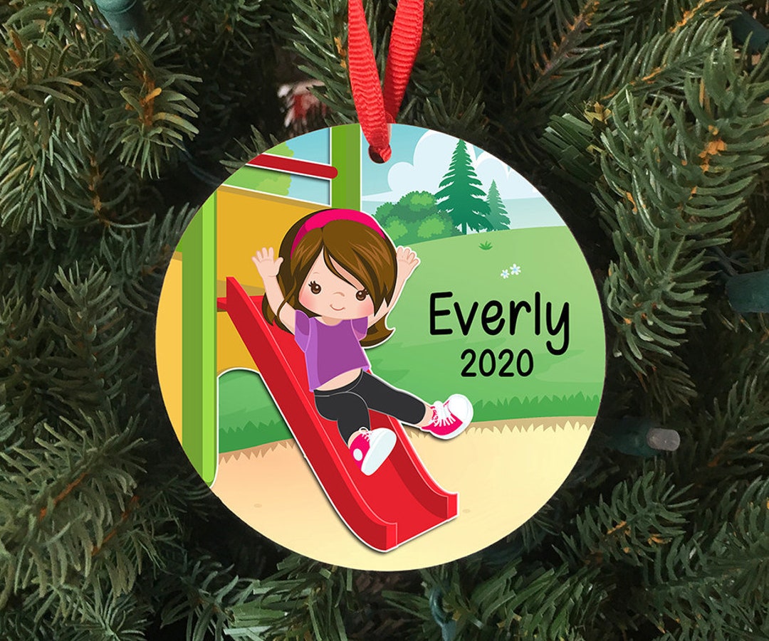 Personalized Girl on Slide Ornament Keepsake - Custom Made to Order ...