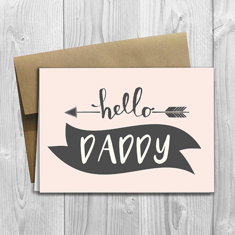 PRINTED CUSTOM Hello Daddy Pregnancy Announcement 5x7 Greeting - Etsy