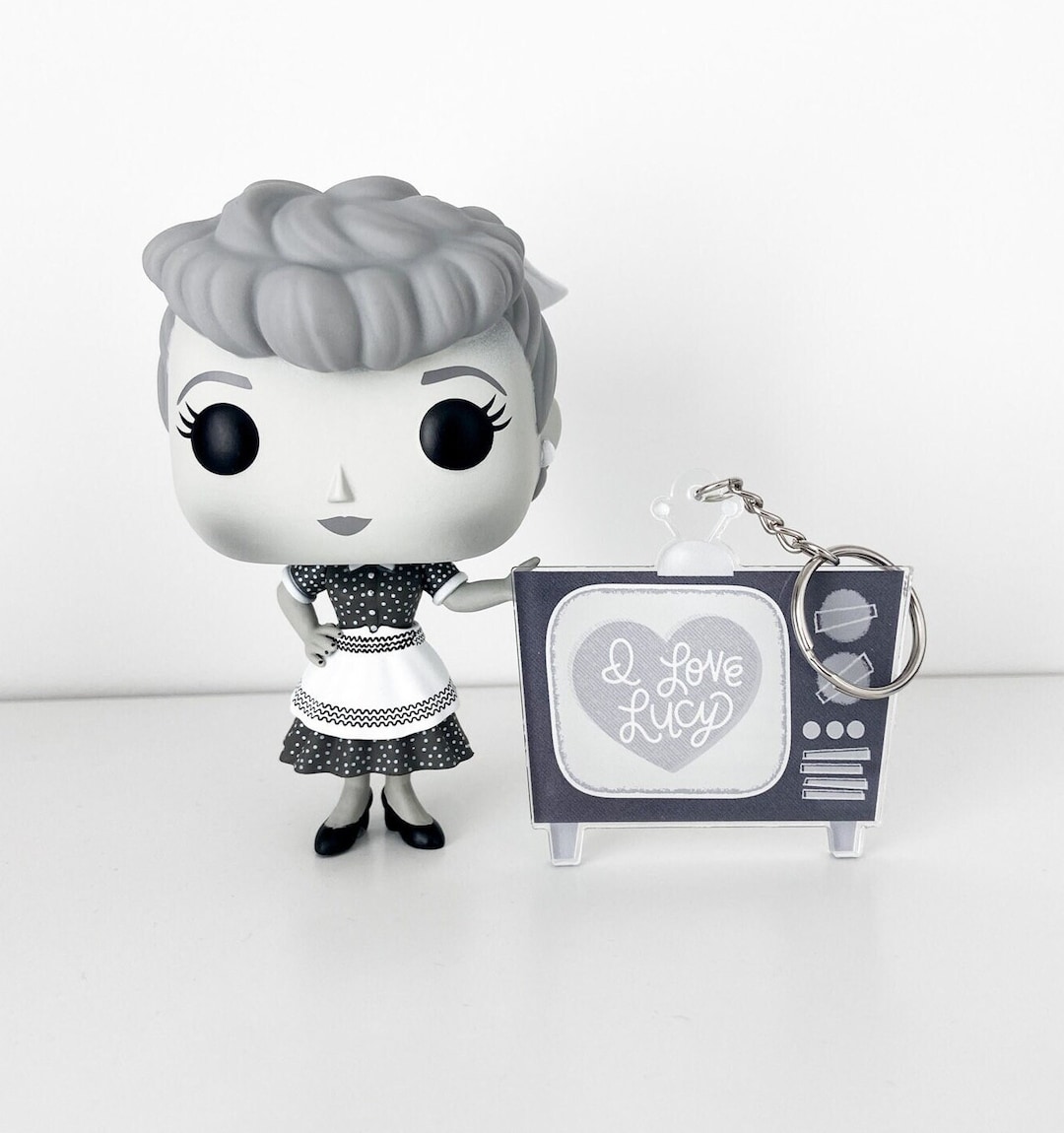 Retro Lucy TV Keychain, I Love Lucy, Black and White Classic TV Show ...