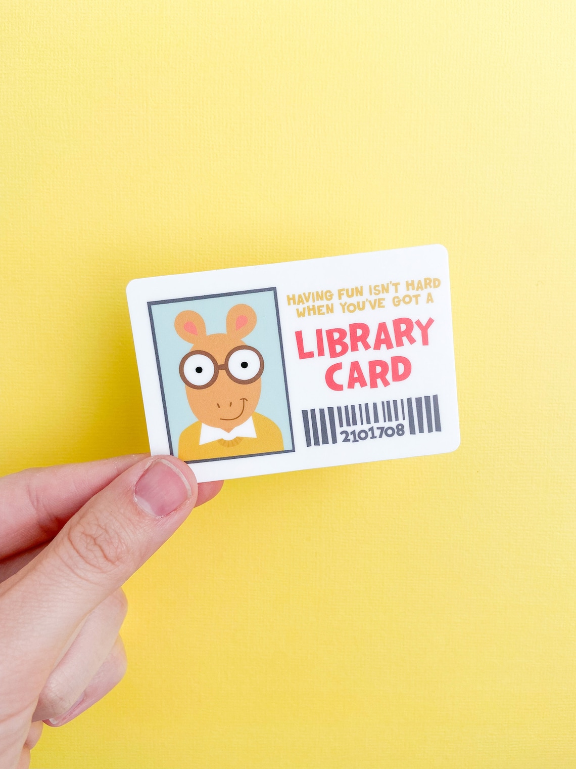 Arthur Library Card Sticker PBS Illustration Having Fun | Etsy
