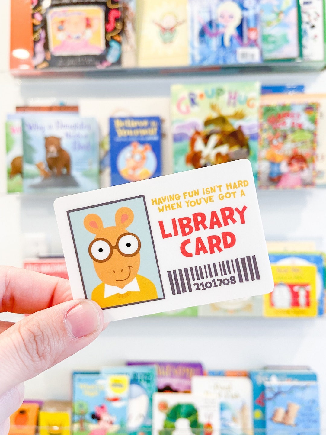 Arthur Library Card Sticker, PBS Illustration, Having Fun Isn't Hard ...